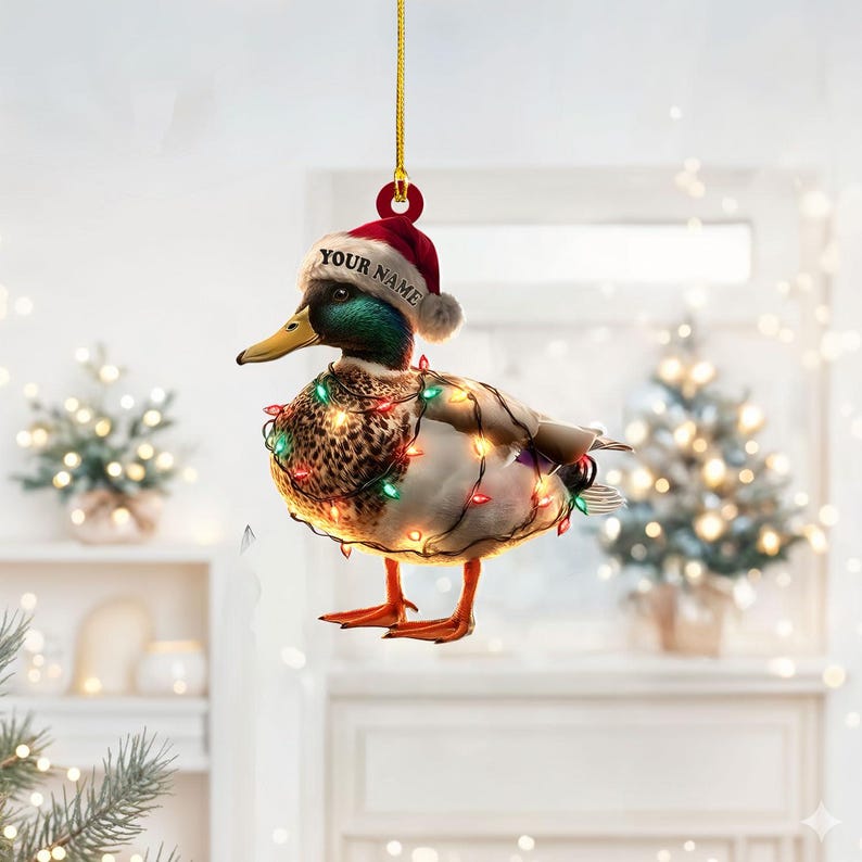 Personalized Duck Christmas Ornament, Hunter Gift - Etsy