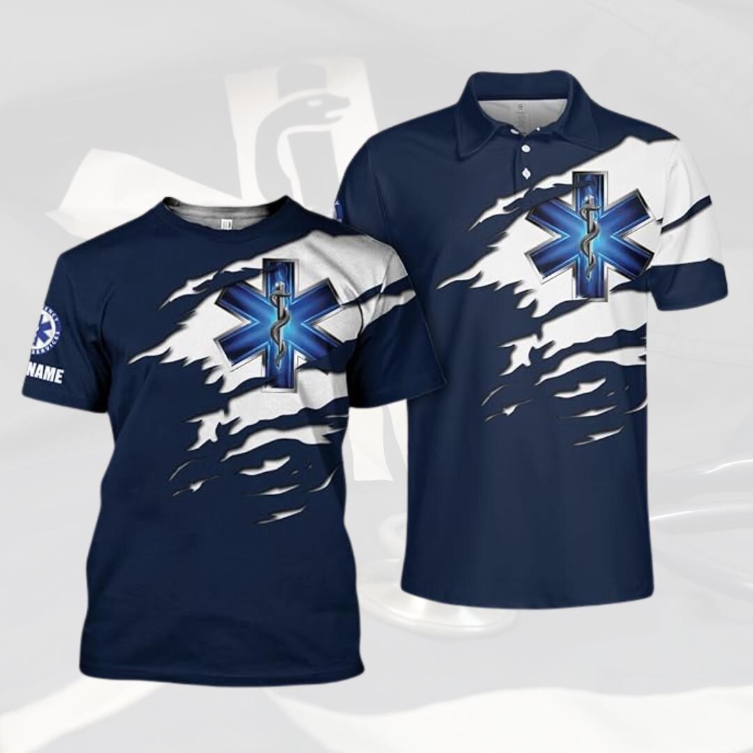 Custom EMS EMT Shirt: Ripped Star of Life, Paramedic First Responder - Etsy