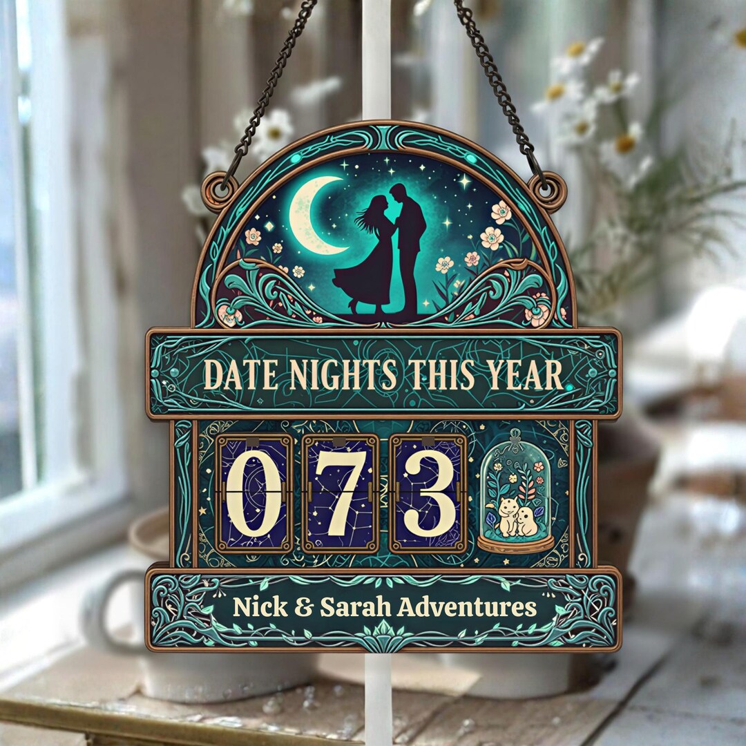 Custom Date Night This Year Tracker Sign, Couple Date Log, Relationship ...