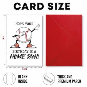 Baseball Birthday Card: Home Run Sports Theme - Etsy