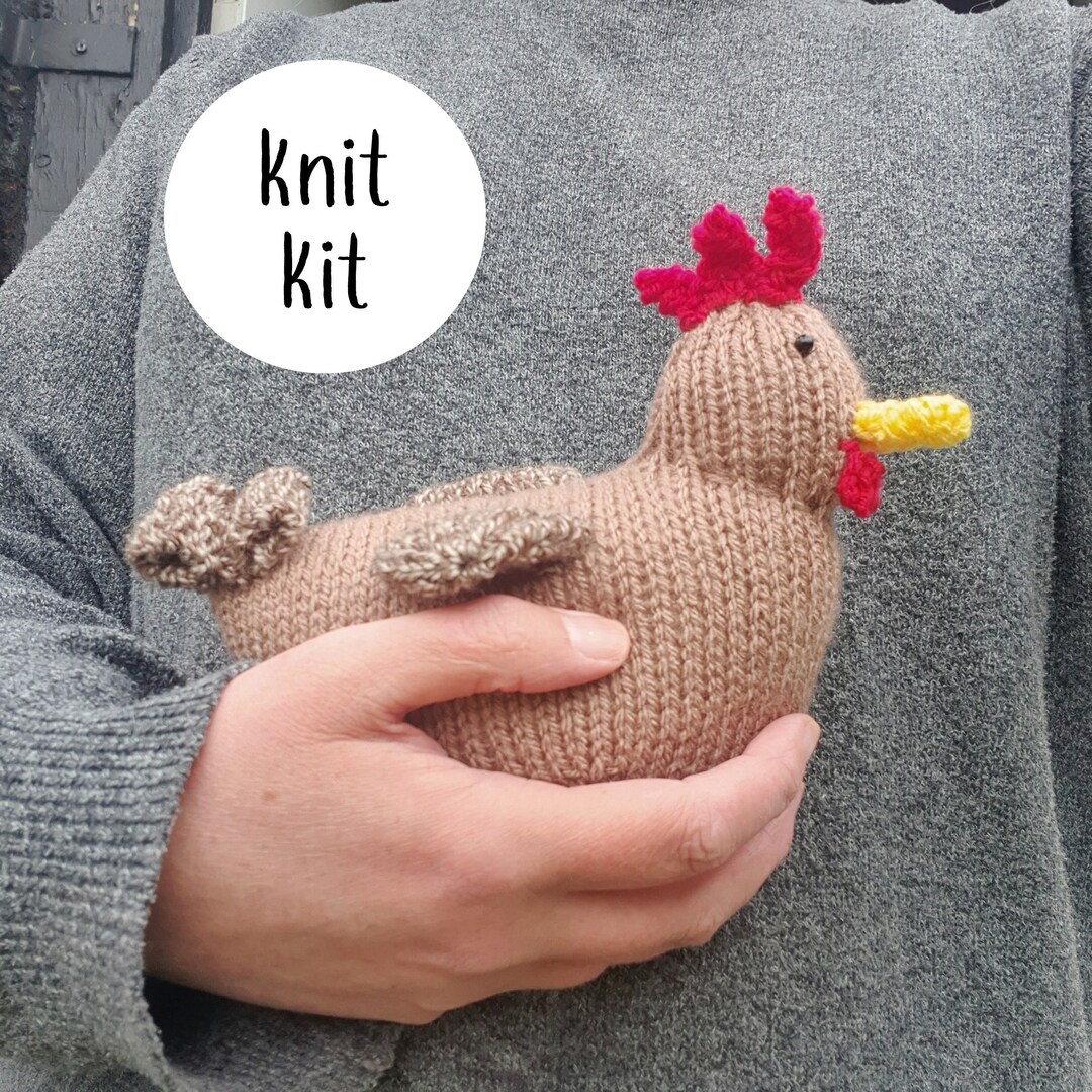 Chicken Knit Kit - All You Need to Knit a Cute Hen - Henrietta the ...