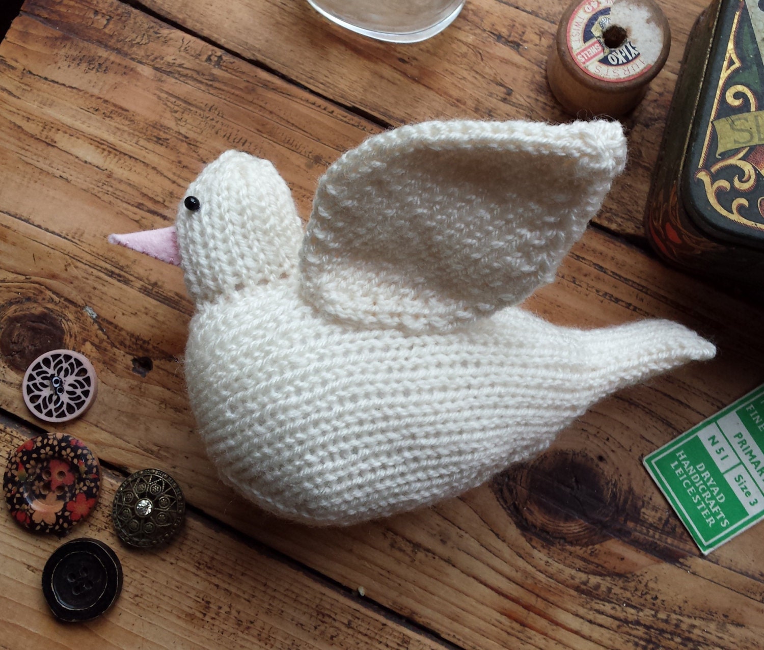 White Dove Knitting Pattern - PDF - Cute Bird - Etsy UK