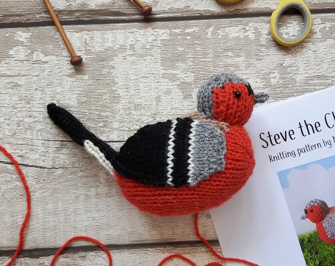 Chaffinch Knitting Pattern Cute Bird Knitting Pattern Steve the ...