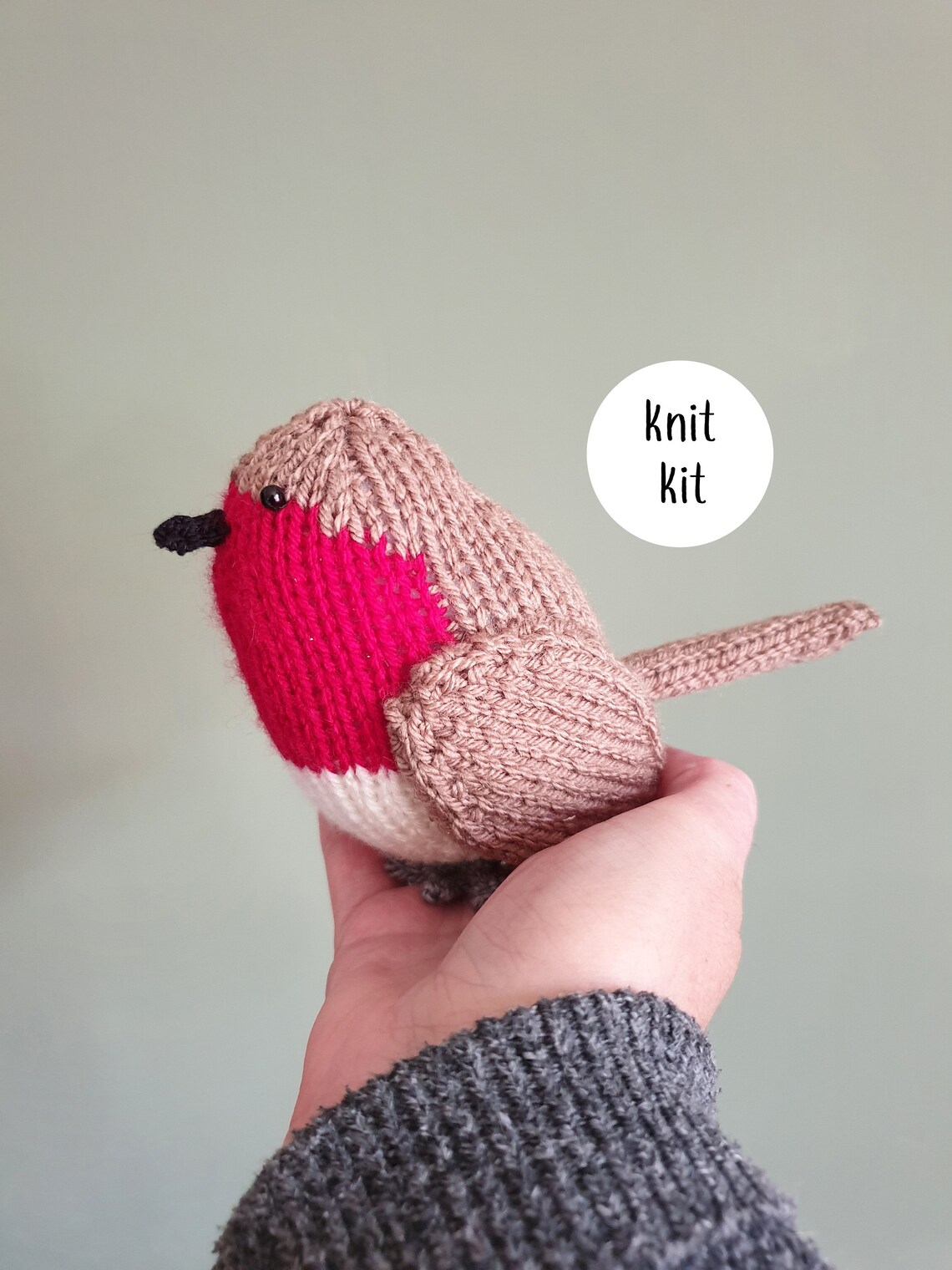 Robin Knit Kit - All You Need to Knit a Cute Robin - Albert the Robin ...