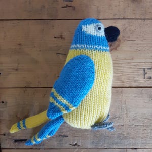 Tropical Parrot Toy Knitting Pattern - PDF - Cute Bird - Scarlet Macaw ...