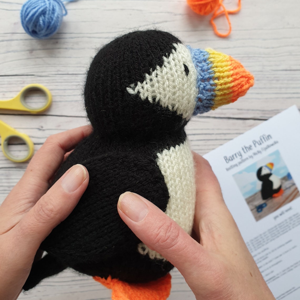 Barry the Puffin Knitting Pattern Easy Knit for Beginners - Etsy