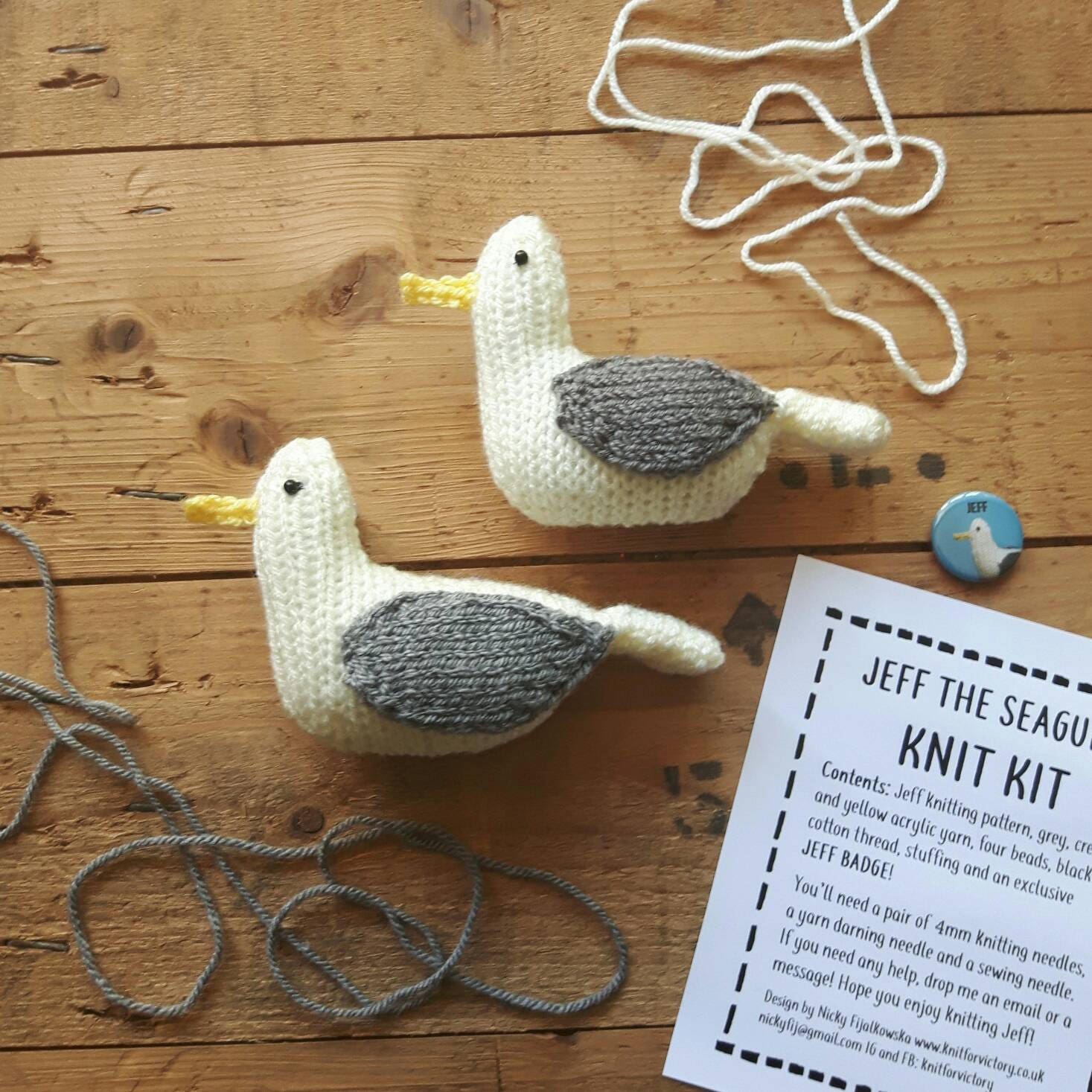 Seagull Knit Kit Jeff the Gull All You Need to Knit 2 | Etsy