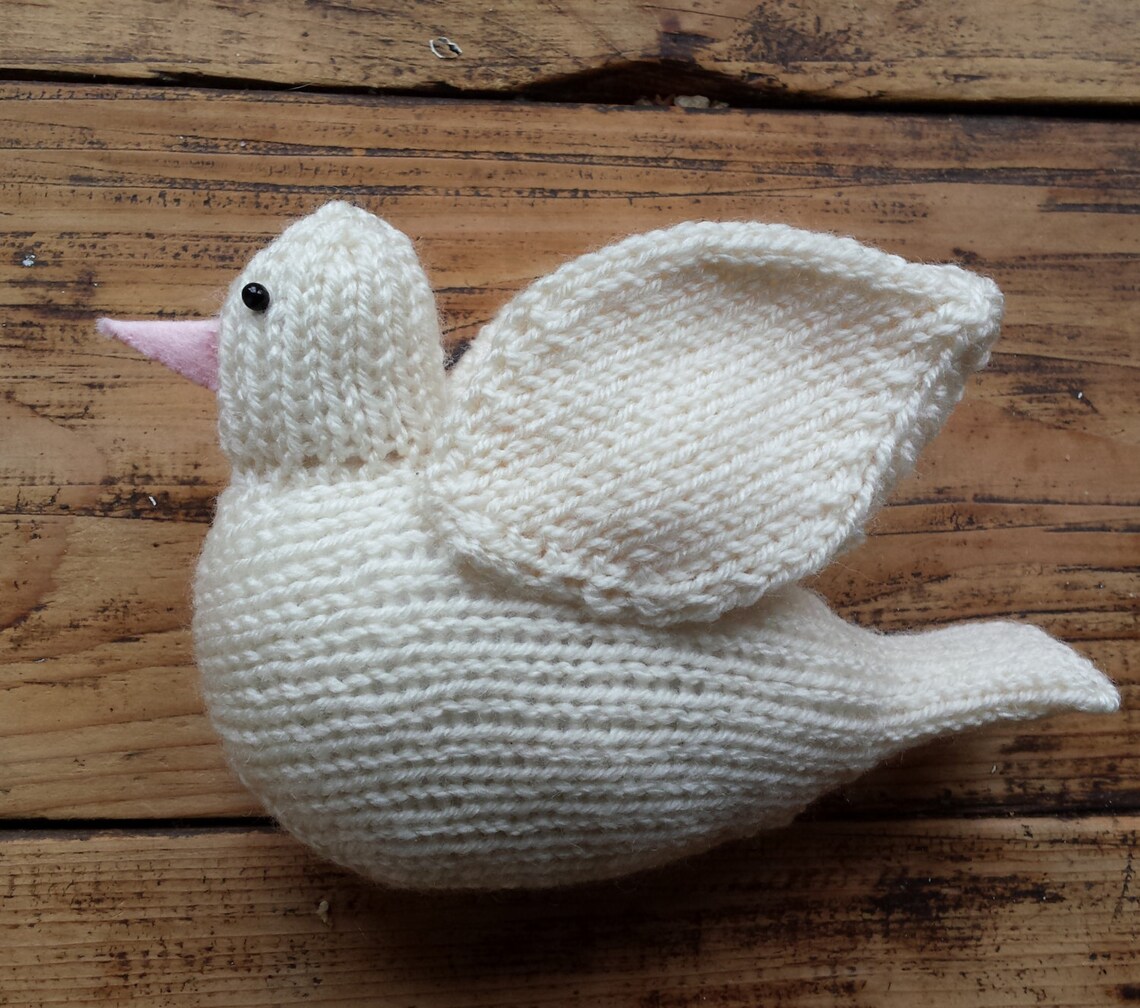 White Dove Knitting Pattern PDF Cute Bird | Etsy