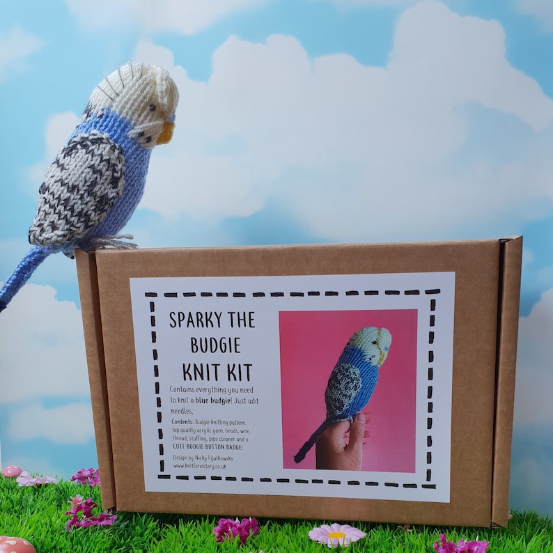 Parakeet Knit Kit - Sparky the Budgie Knit Kit - Cute Parakeet Knit Kit ...