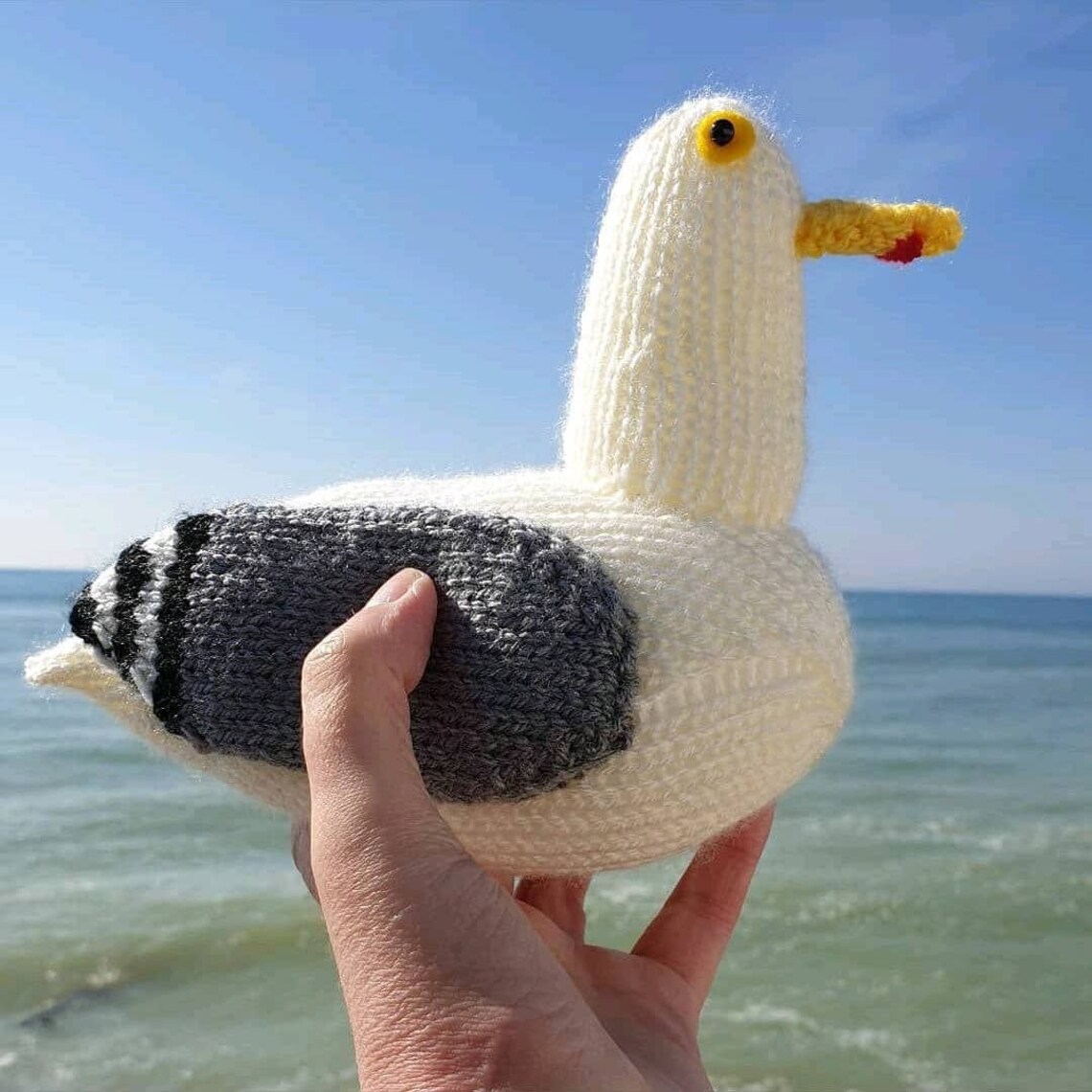 Big Jeff the Gull Knit Kit Seagull Knitting Pattern Kit - Etsy UK