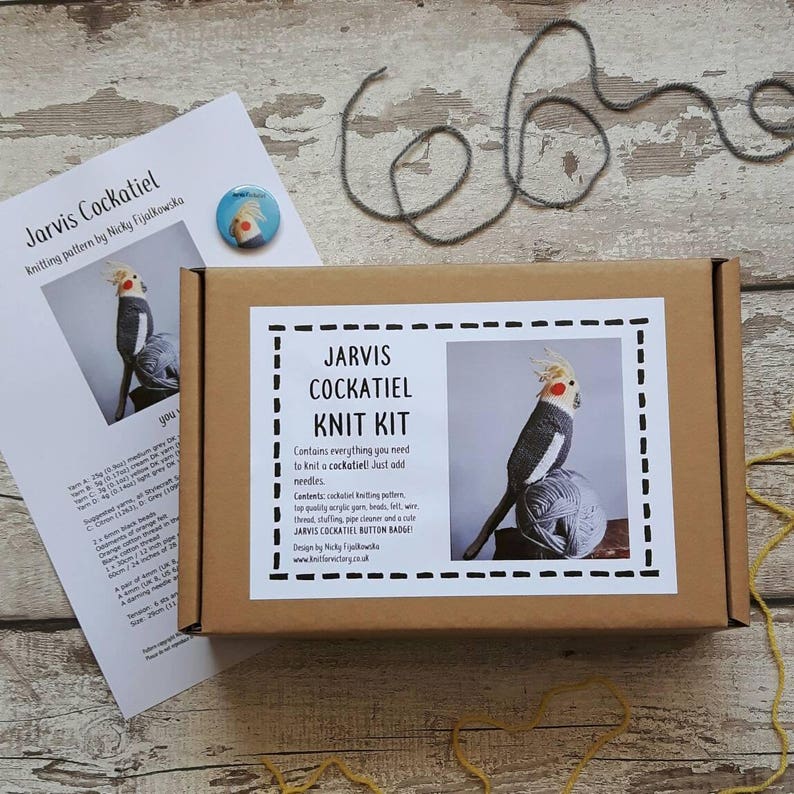 Jarvis Cockatiel Knit Kit All You Need to Knit a Cute - Etsy