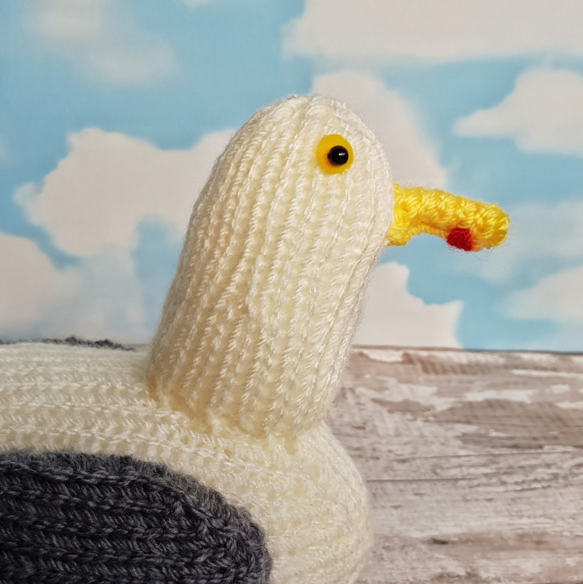 Big Jeff the Gull Knit Kit Seagull Knitting Pattern Kit - Etsy UK