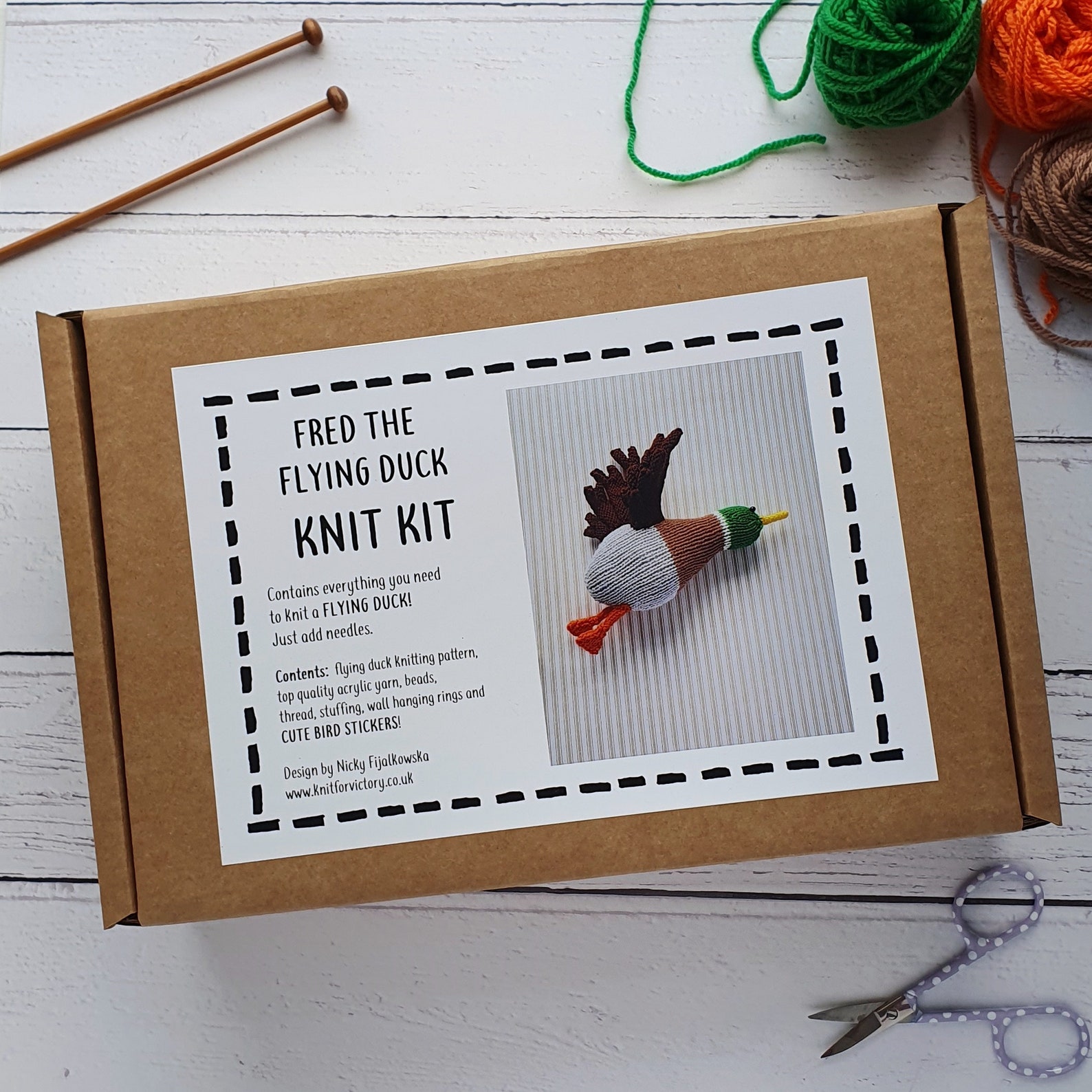 Flying Duck Knit Kit - All You Need to Knit Fred the Flying Duck ...