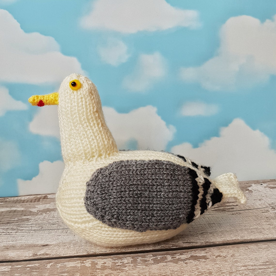 Big Jeff the Gull Knit Kit Seagull Knitting Pattern Kit - Etsy UK