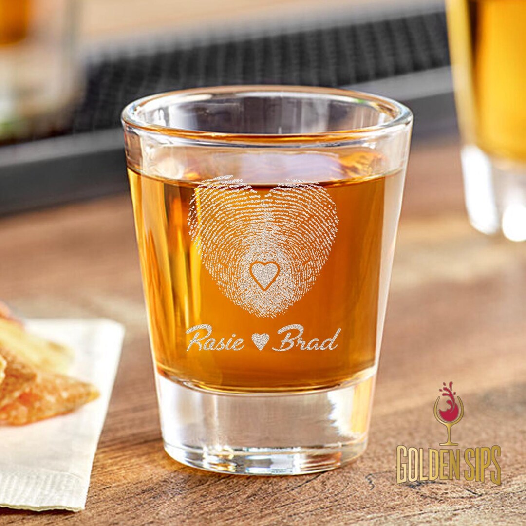 Customized Shot Glass, Custom Shot Glass Wedding Favors, Fingerprint ...