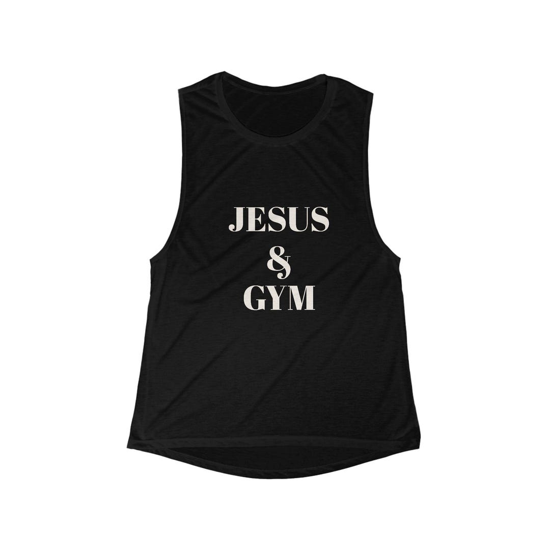 Jesus & Gym Flowing Tank, Inspirational Workout Top, Muscle Tee for ...