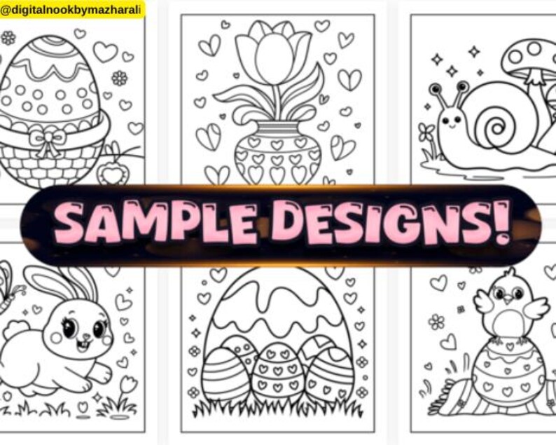 Bold and Easy Cute Easter Coloring Pages |fun Bunny and Egg Designs ...