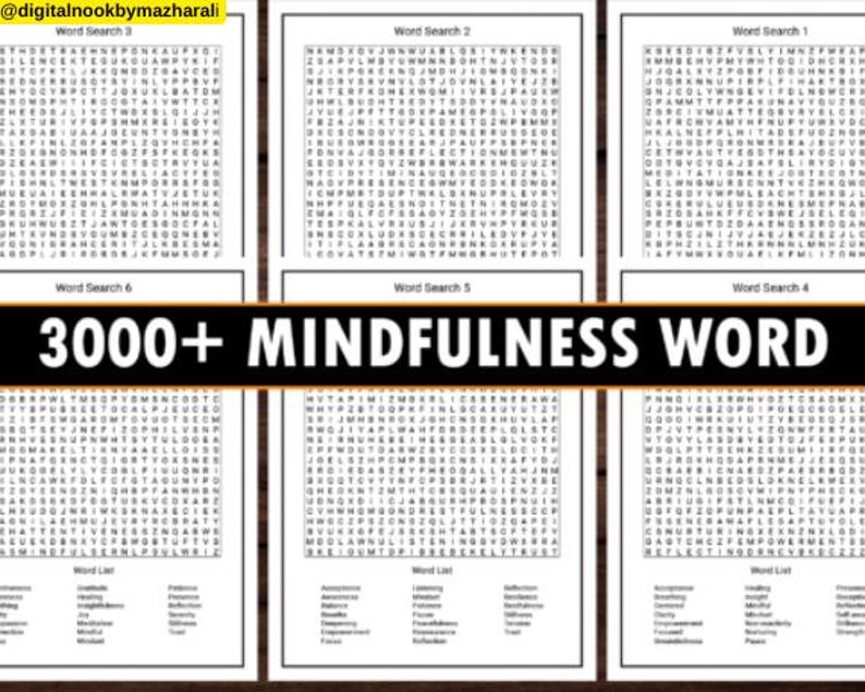 Calming Word Search Ebook – Mindfulness Puzzles for Stress Relief ...