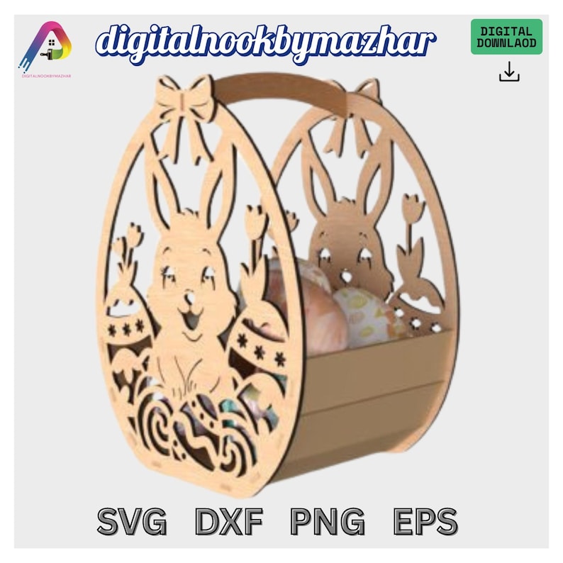 3D Laser Cut Easter Basket SVG Bundle: Vector Designs - Etsy