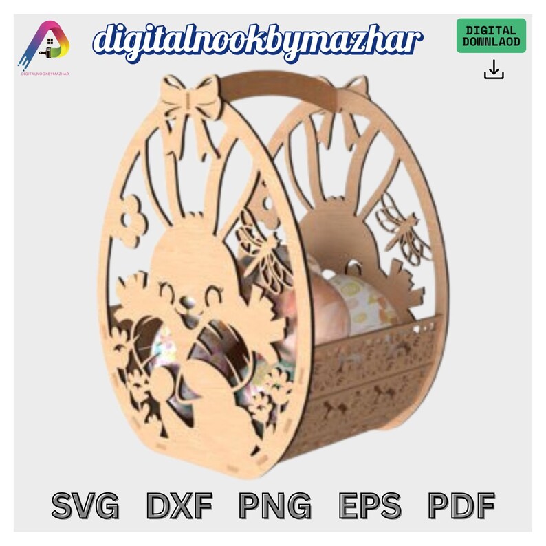 3D Laser Cut Easter Basket SVG Bundle: Vector Designs - Etsy