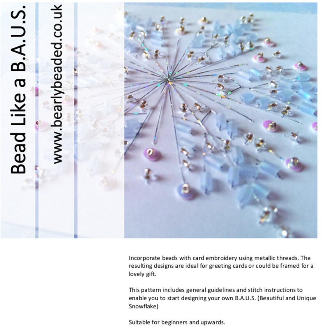 Bead Like a B.A.U.S. Card Embroidery Pattern - Etsy