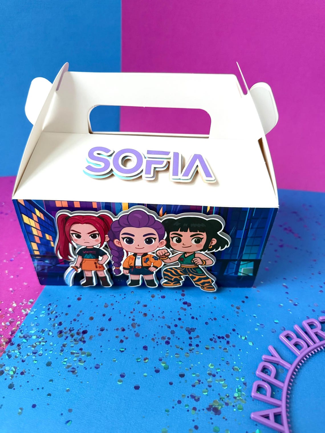 Personalized Cartoon Party Favor Box or Bag: Custom Birthday Goodie - Etsy