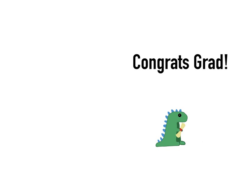 Dino Graduation Card - Etsy