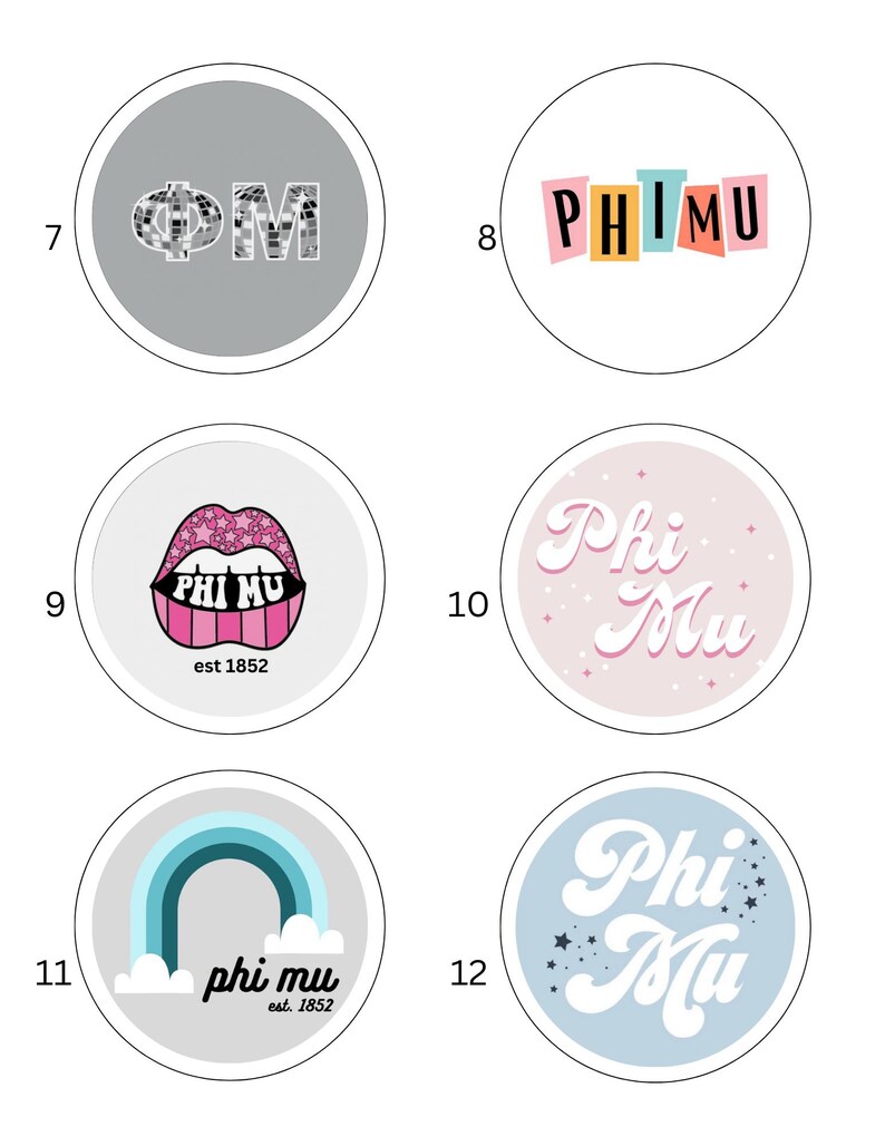 Custom Phi Mu Sorority Buttons – Personalized Pinback Buttons for ...