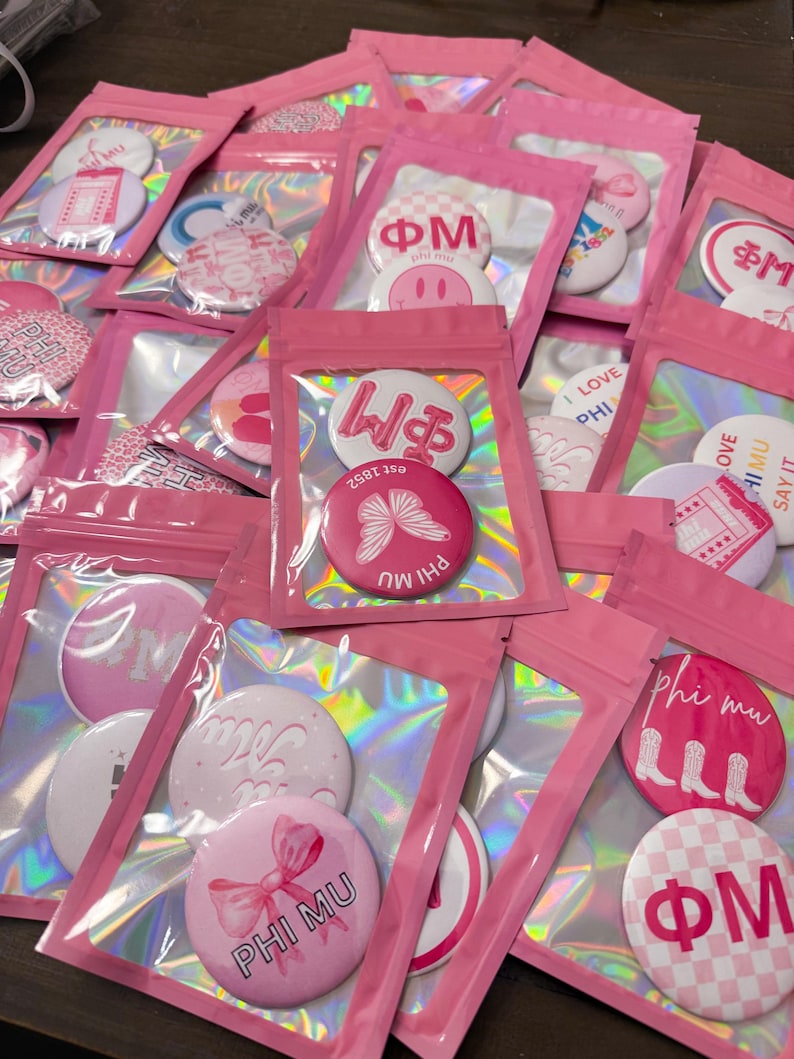 Custom Phi Mu Sorority Buttons – Personalized Pinback Buttons for Sorority Sisters, Greek Life ...