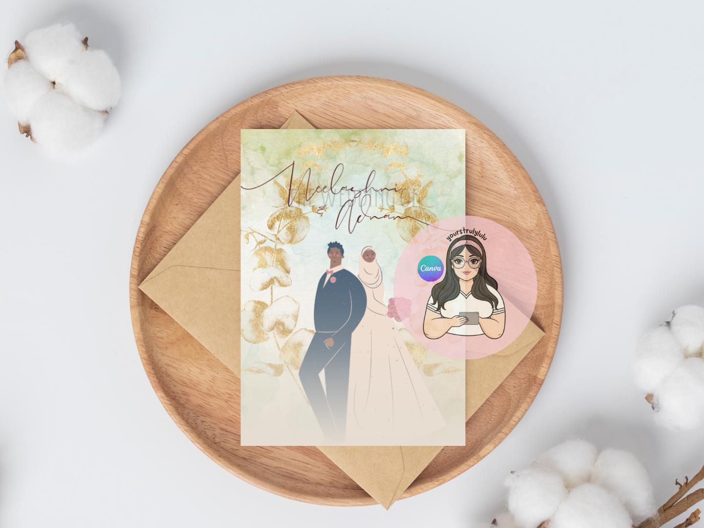 Luxury Gold Malay Wedding Invitation Custom Aturcara Majlis Schedule ...