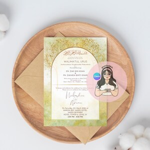 Luxury Gold Malay Wedding Invitation Custom Aturcara Majlis Schedule ...