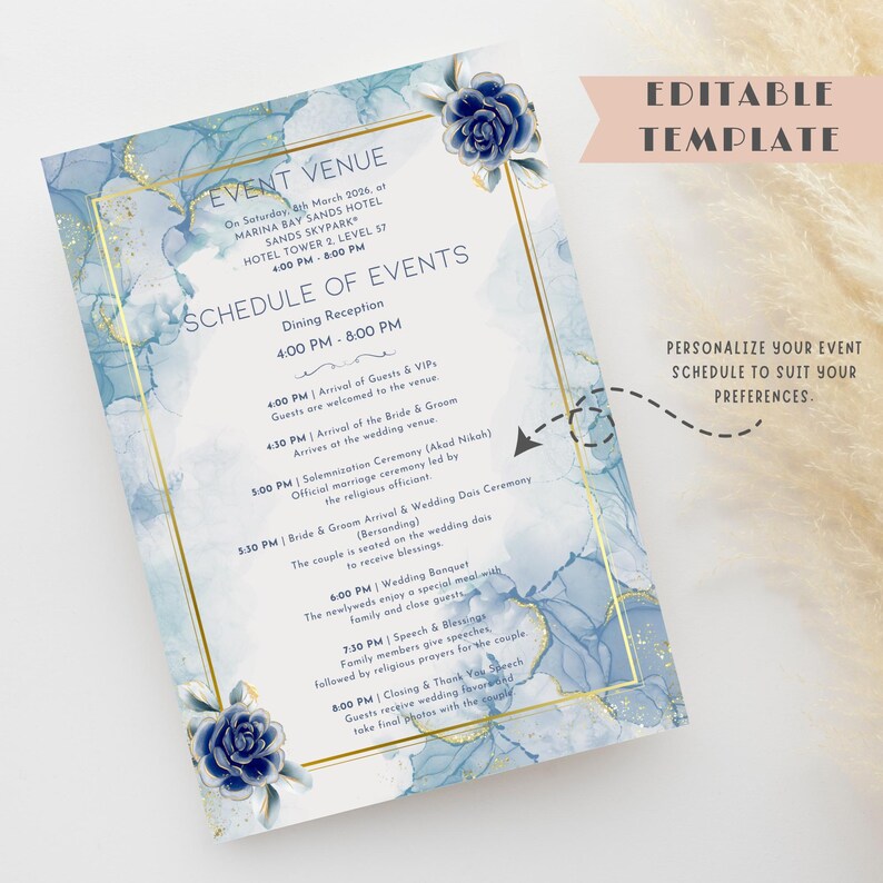 Canva/editable Nikah Invitation Card | Muslim Wedding With Royal Gold ...