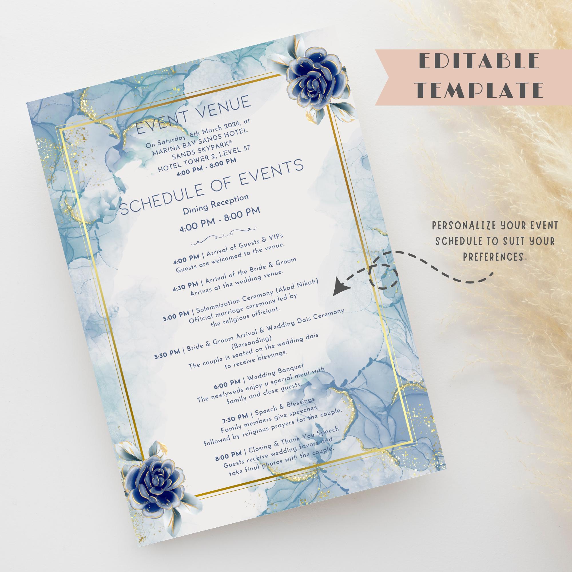 Canva/editable Nikah Invitation Card | Muslim Wedding With Royal Gold ...