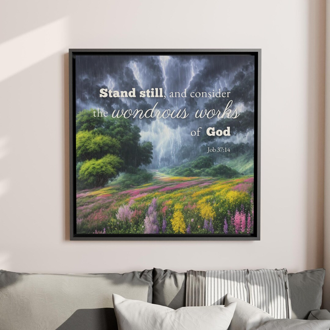 Christian Wall Art Framed Canvas, Modern Bible Verse, Scriptural Decor ...