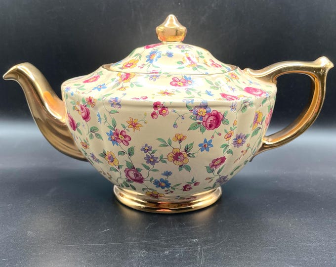Rare Vintage Sadler Chintz Teapot Wildflower Design With Gold Trim ...