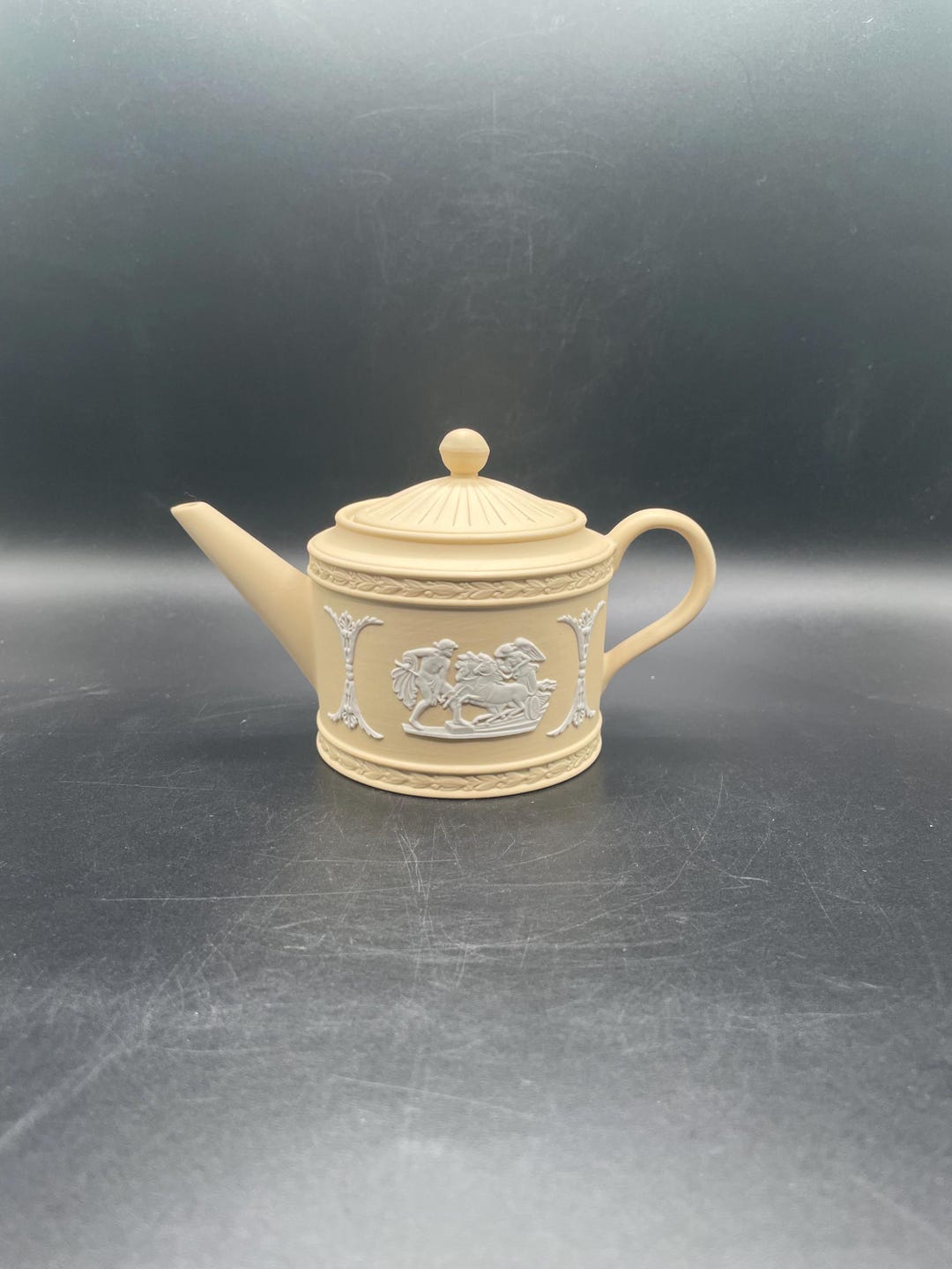 Vintage Wedgwood Primrose Yellow Jasperware Miniature Teapot, Ulysses ...