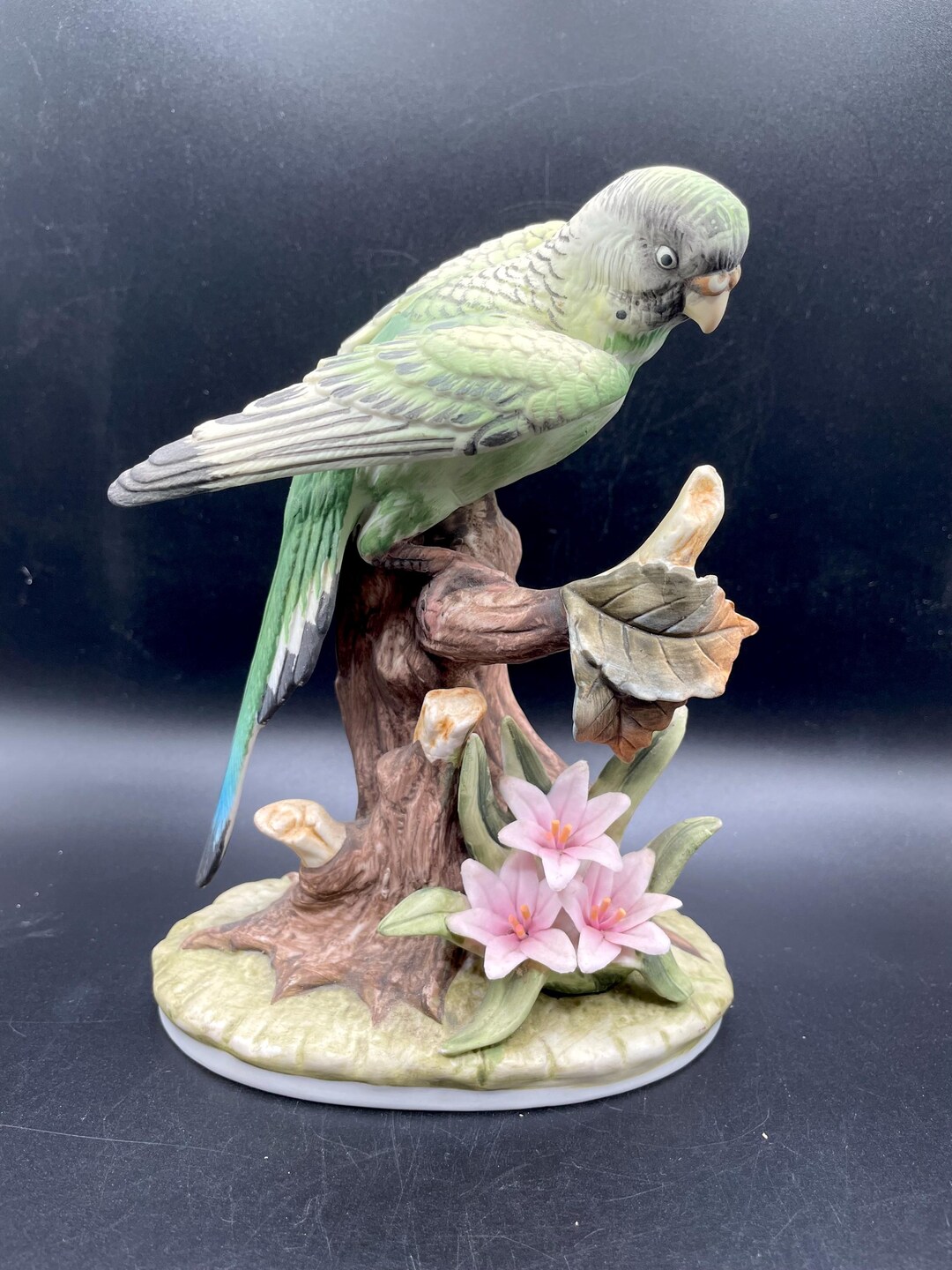 Vintage Parakeet Figurine, Andrea by Sadek Bisque Porcelain, Hand ...