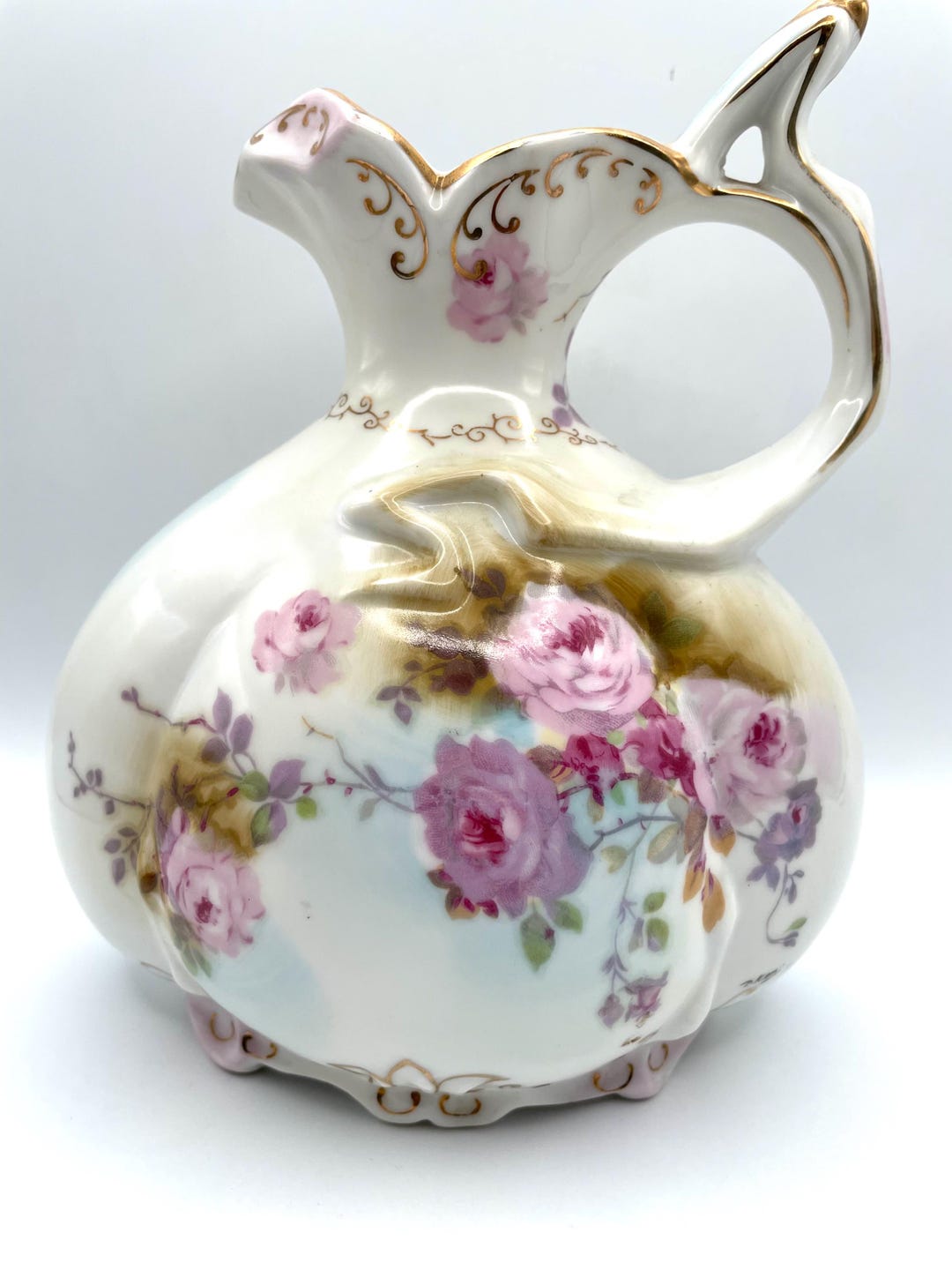 Vintage Royal Crown Pitcher "chantilly Rose" Floral Design Hand-painted ...