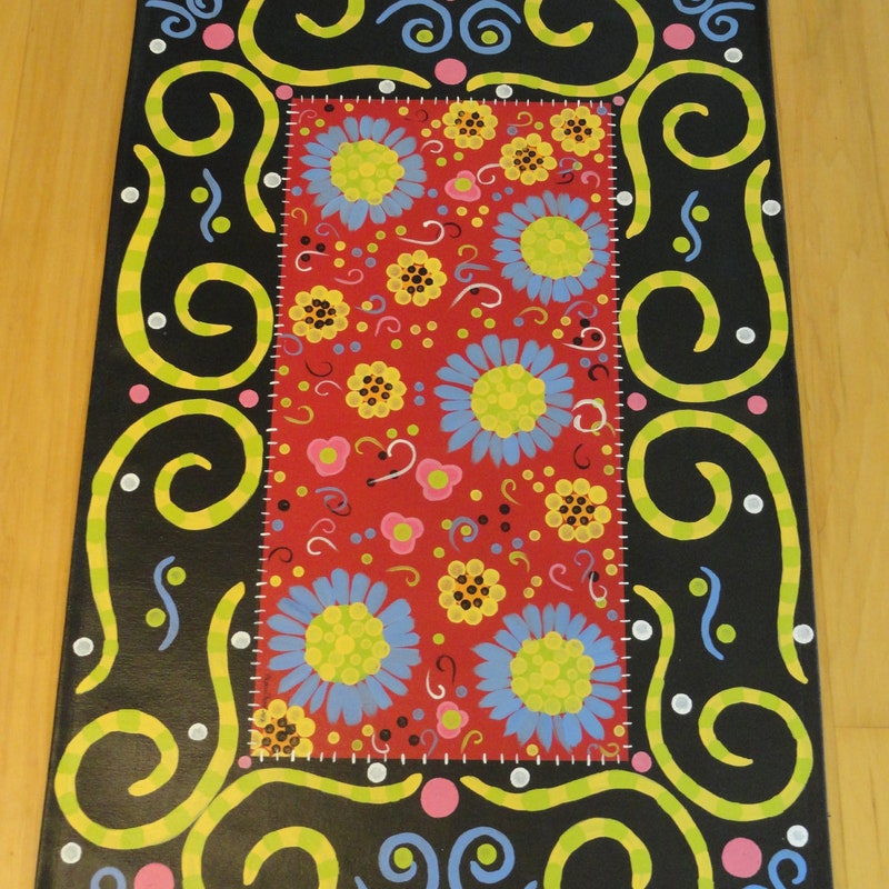 Hand Painted Rug - Etsy