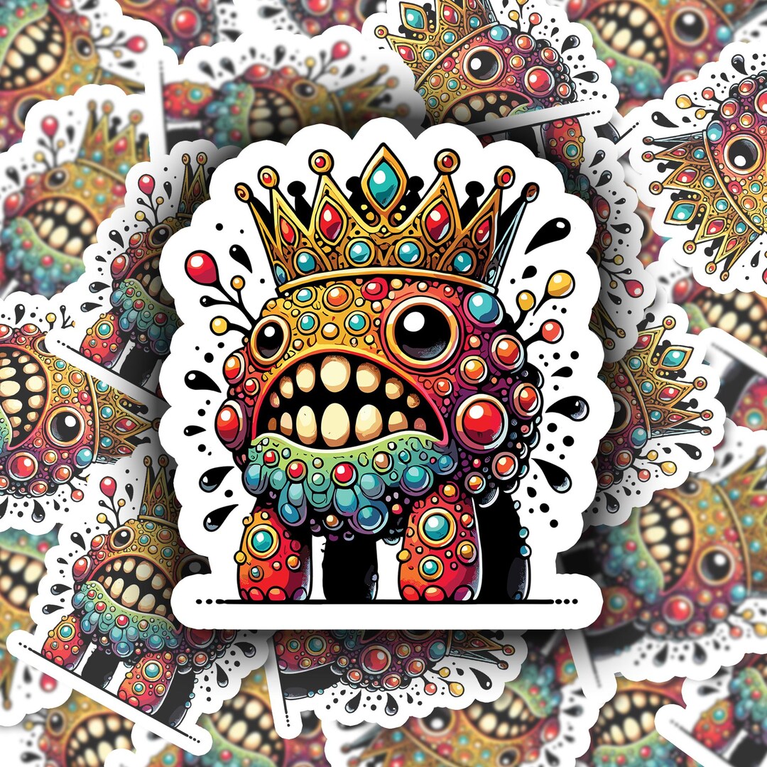 CROWN MONSTER Vinyl Sticker for Laptop Water Bottle Skateboard Journal ...