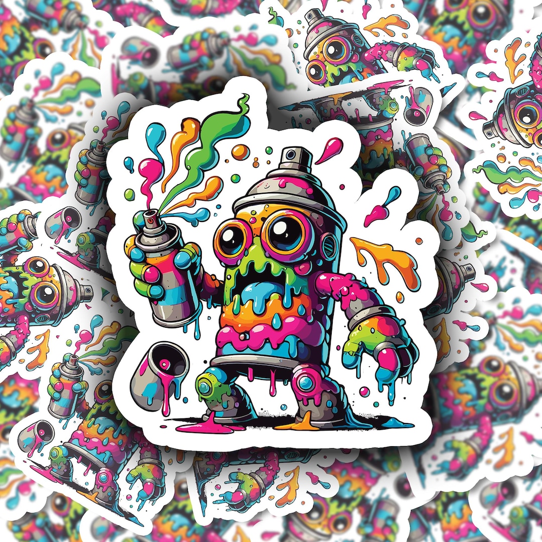 SPRAY PAINT MONSTER Vinyl Sticker for Laptop Water Bottle Skateboard ...