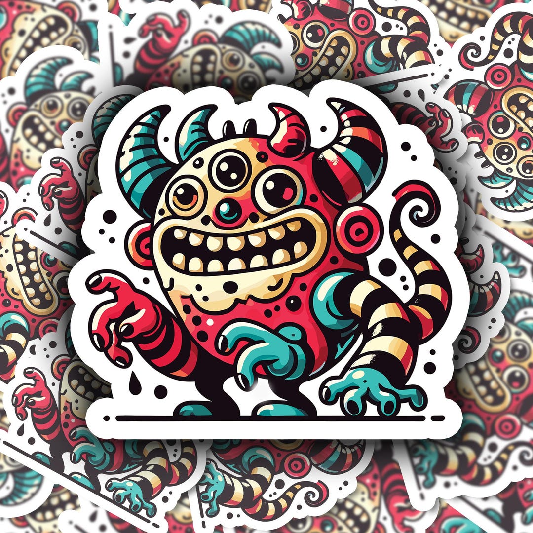 DEVIL MONSTER Vinyl Sticker for Laptop Water Bottle Skateboard Journal ...