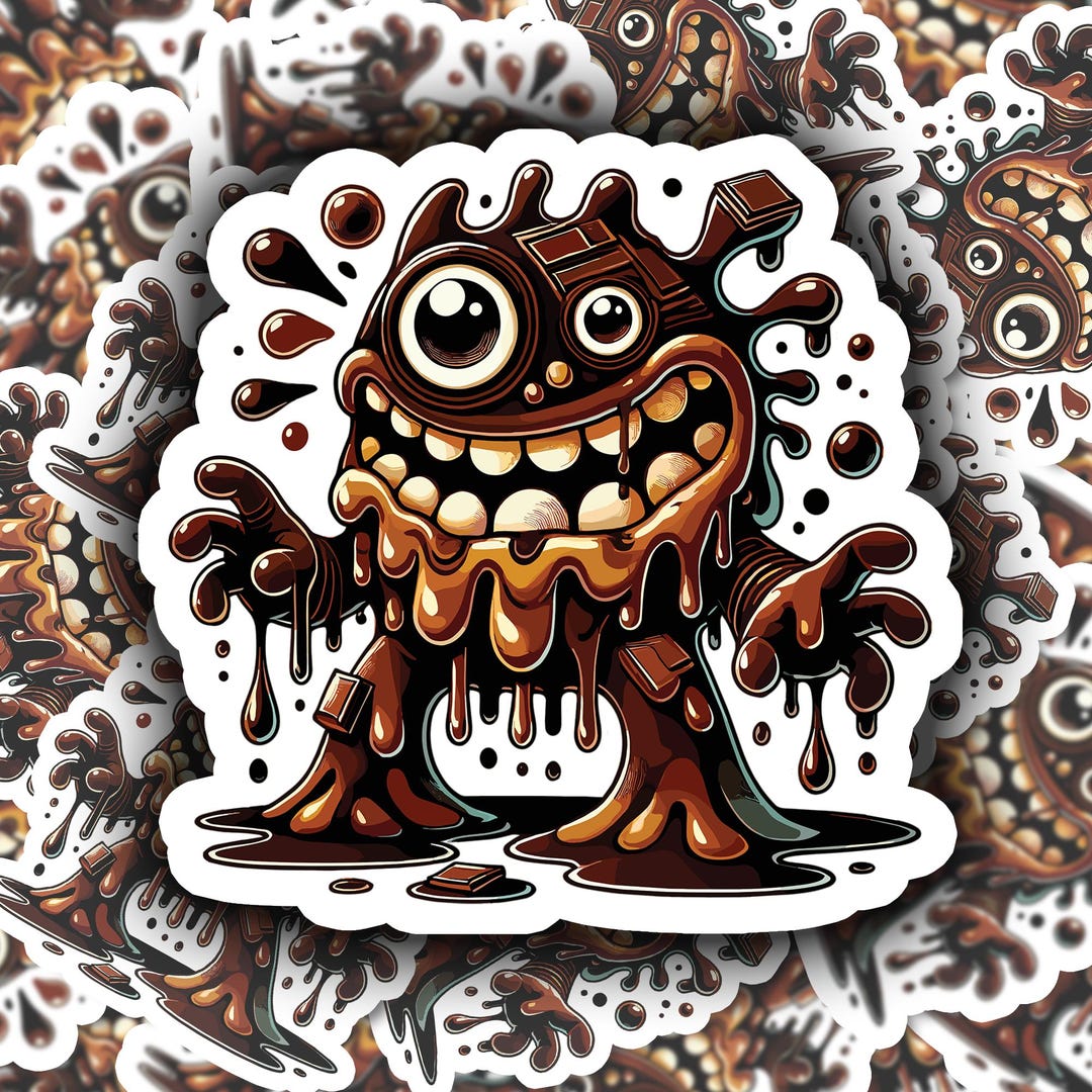 CHOCOLATE MONSTER Vinyl Sticker for Laptop Water Bottle Skateboard ...