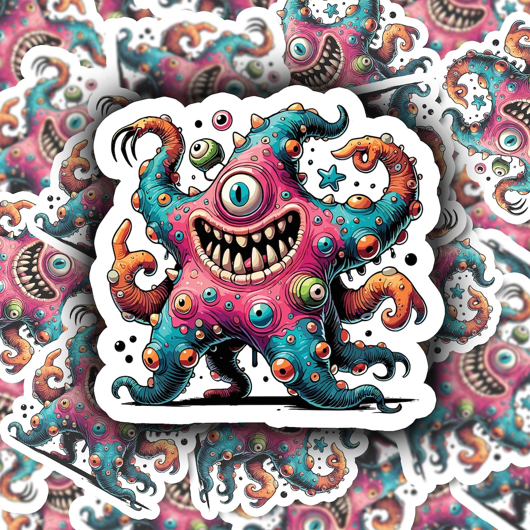 STARFISH MONSTER Vinyl Sticker for Laptop Water Bottle Skateboard ...