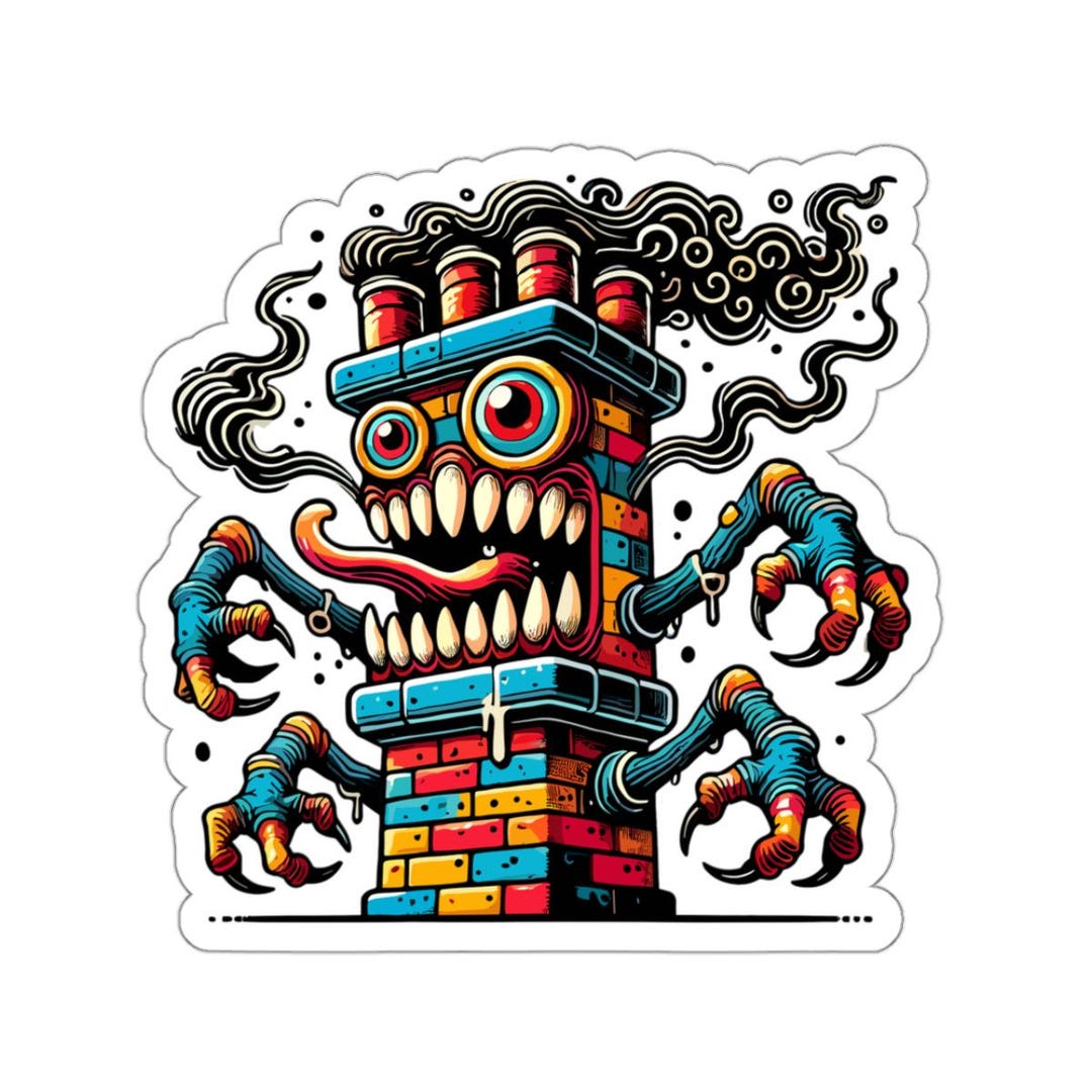 CHIMNEY MONSTER Sticker Gift for Creative Minds Quirky Kids Holiday ...
