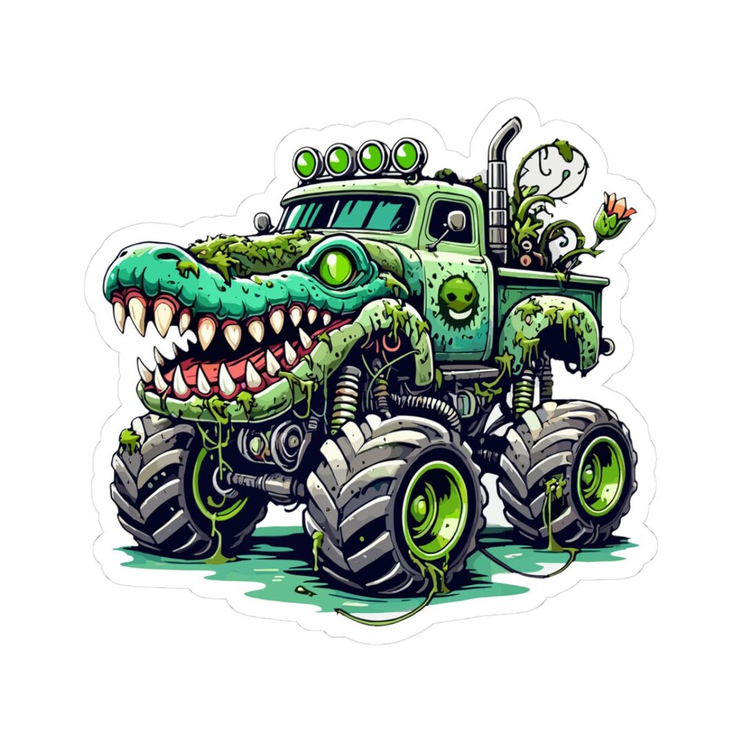 THE SWAMP STOMPER Literal Monster Truck Vinyl Sticker for Laptop Water ...