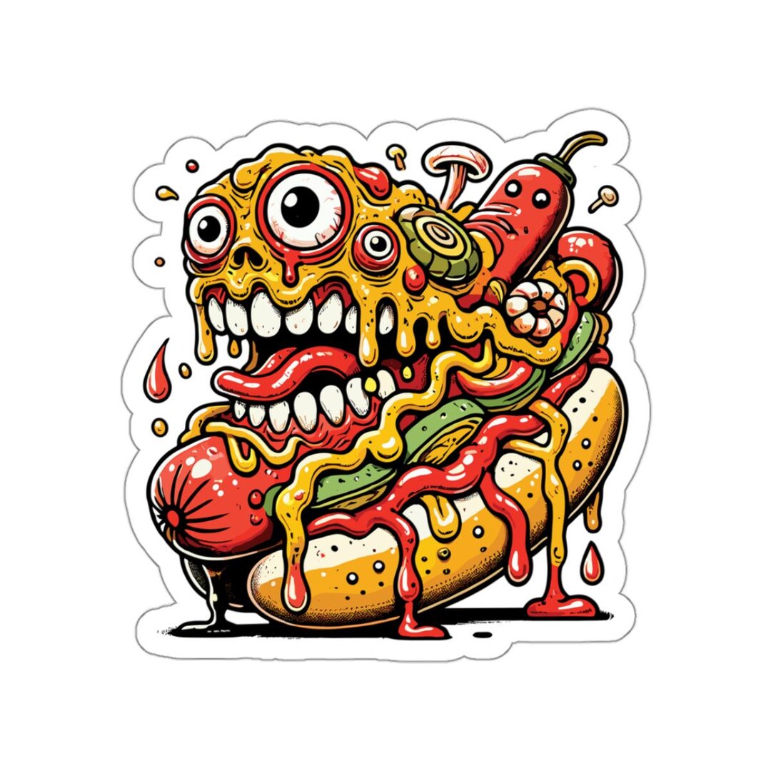 HOT DOG MONSTER Sticker Gift for Creative Minds Quirky Kids Holiday ...