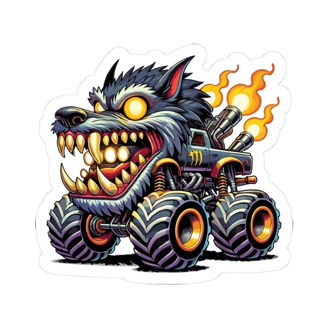 HOWLER HAULER Literal Monster Truck Vinyl Sticker for Laptop Water ...