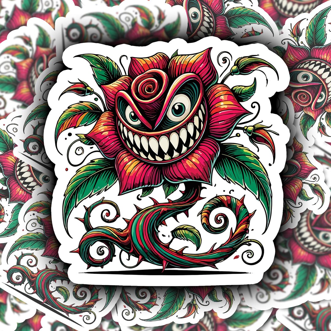 ROSE MONSTER Vinyl Sticker for Laptop Water Bottle Skateboard Journal ...