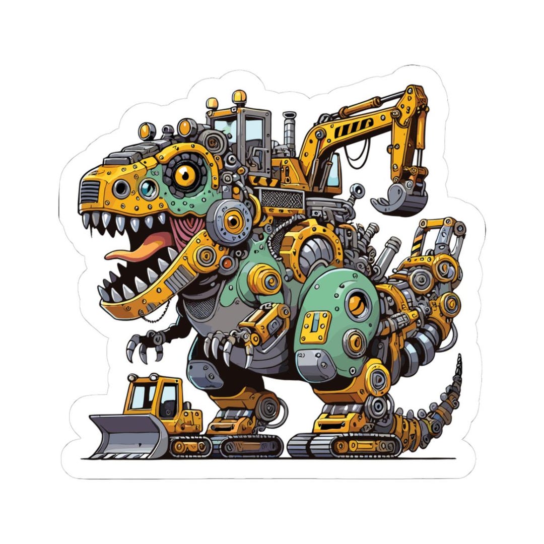 MECHA T-REX Vinyl Sticker for Laptop Water Bottle Skateboard Journal ...